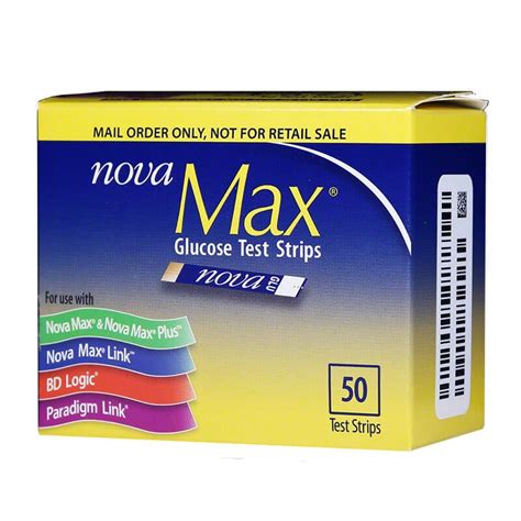 Nova Max Glucose Test Strips 50 Count Adw Diabetes
