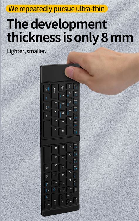 Meewoo Foldable Wireless Keyboard And Mouse Set Rechargeable Bluetooth Keyboard For Laptop