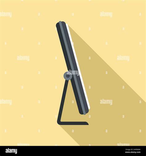 Side View Monitor Icon Flat Vector Computer Screen Desktop Display Stock Vector Image Art