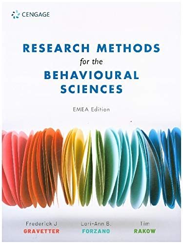 Research Methods For The Behavioural Sciences Stanzatextbooks