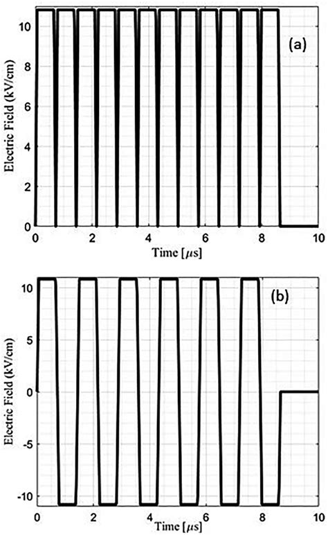 waveforms used in simulations for a 10 825 kv cm peak electric field