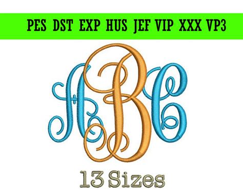 Interlocking Monogram Machine Embroidery Svg Shop