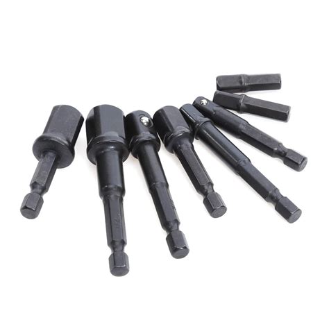 Pcs Heavy Duty Socket Adapter Set Hex Shank To Socket Bit Adapter Drill Nut