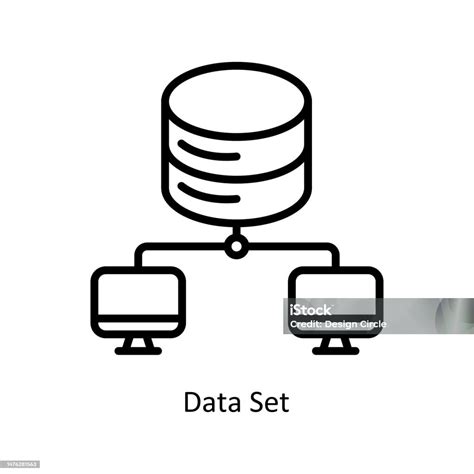 Data Set Vector Outline Icon Design Illustration Data Symbol On White Background Eps 10 File