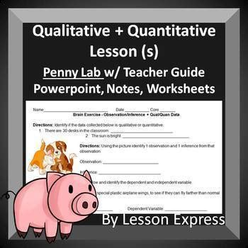 Qualitative And Quantitative Data Lessons PowerPoint Lab Worksheets