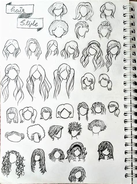 Hair Style Easy Hair Drawings Drawing Hair Tutorial Types Of