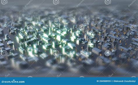 Microcircuits Close View CPU GPU Neon Lights D Stock Illustration Illustration Of Device