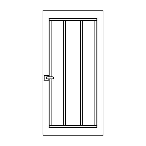 Door Entrance Vector Illustration House Outline Doorway Interior Exit Isolated White And Front