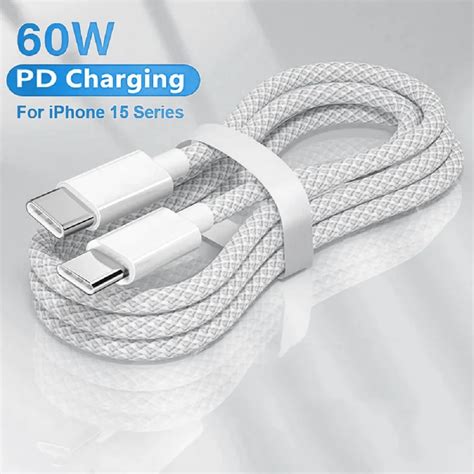 Cable Usb Tipo C A Tipo C De Carga R Pida Cargador Trenzado Pd W Para