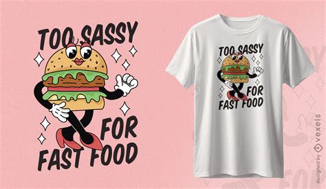 Sassy Burger Character T Shirt Design Vector Download
