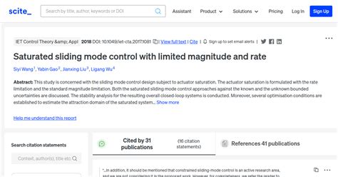 Saturated Sliding Mode Control With Limited Magnitude And Rate