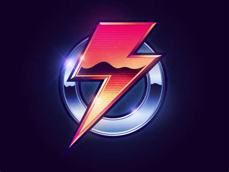 Chrome Bolt Synthwave Art Retro Futurism Art