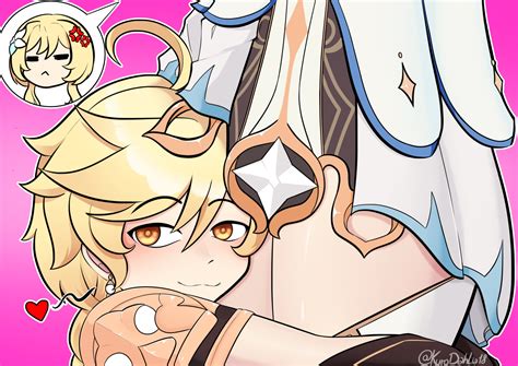 Kurodahlia18 Aether Genshin Impact Lumine Genshin Impact Highres Brother And Sister