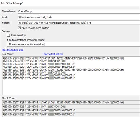 Pattern Matching Test Results Different Then When Workflow Runs