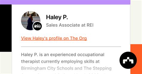 Haley P Sales Associate At Rei The Org