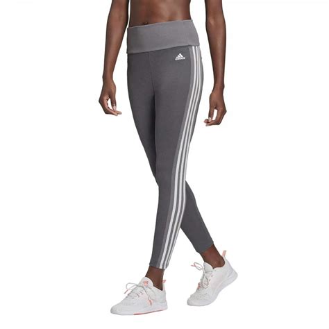 Adidas Damen Funktions Leggings Grau Mit Weißen Streifen