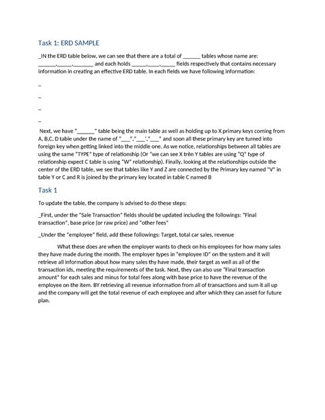 Erd Tables Define For Erd Task In Assignment 2 Sem 3 2022 Task 1