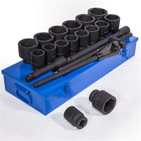 21 Piece Set Jumbo Impact Socket 1 Drive Extension Set Included T Bar