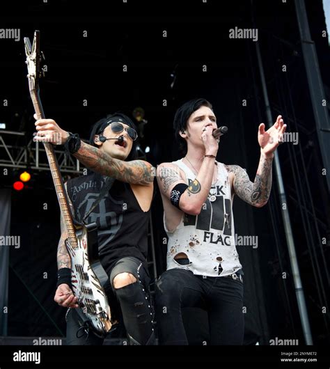 Ashley Purdy And Andy Biersack Of Black Veil Brides Performs During The