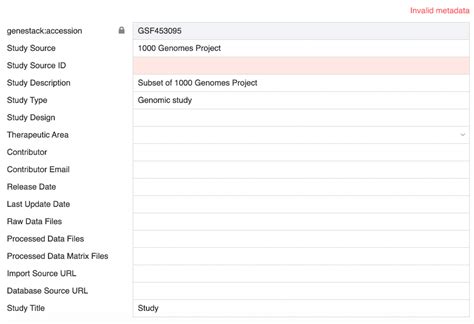 Metadata Editor — Genestack User Tutorials 1 0 Documentation