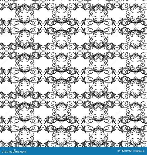 Seamless Floral Monochrome Pattern Stock Vector Illustration Of Craft Floral 147811004