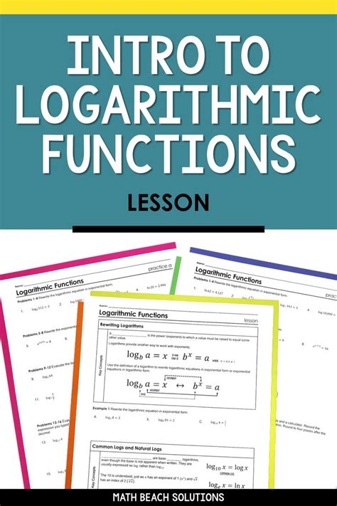 Intro To Logarithmic Functions Lesson Algebra Lesson Plans Algebra Lessons Babe Algebra
