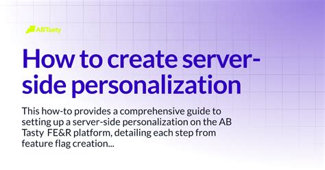 How To Create Server Side Personalization Ab Tasty Documentation