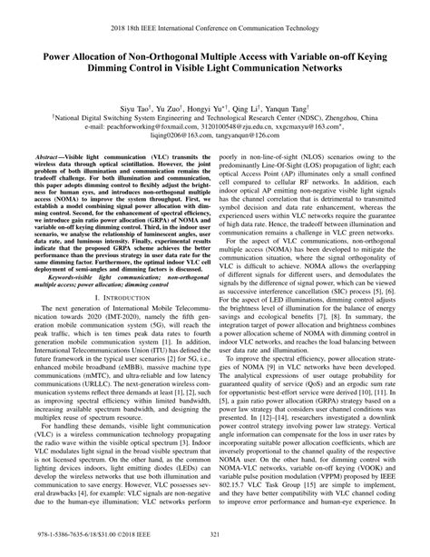 Pdf Power Allocation Of Non Orthogonal Multiple Access With Variable