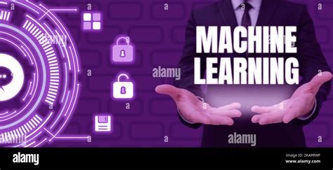 Hand Writing Sign Machine Learning Word Written On The Concept That A Computer Can Learn New