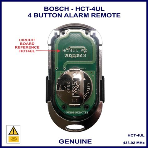 Bosch Hct 4ul 4 Button Alarm Remote Control For Many Bosch Receivers