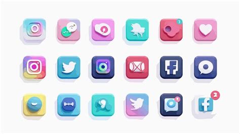 Set Of Popular Social Media Icons For Tiktok Premium Ai Generated Vector