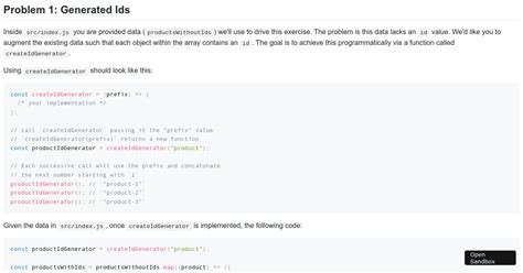 Algo Design Screening Codesandbox