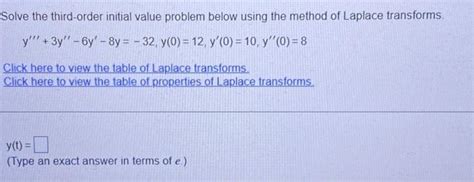 Solved Solve The Third Order Initial Value Problem Below