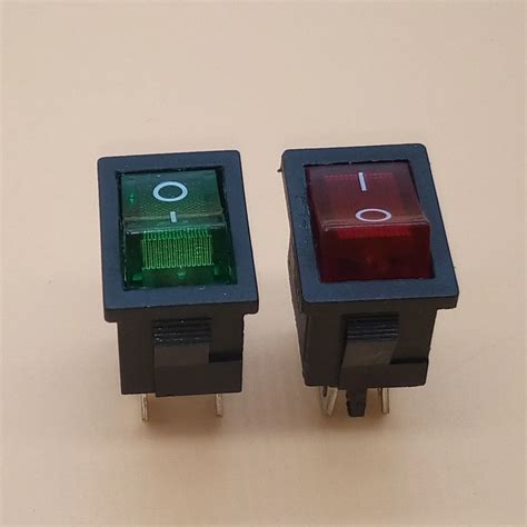 PCS Ship Type Switch Red Green Light Mm PIN ON OFF Boat Rocker Switch A V A V