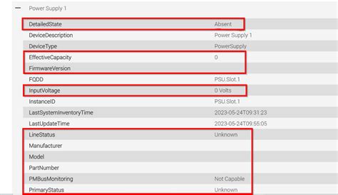 PSQN iDRAC Details van de voeding ontbreken in hardware inventaris Dell België