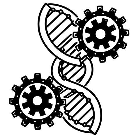 Dna Helix With Gears Symbolizing Biotechnology And Genetic Engineering