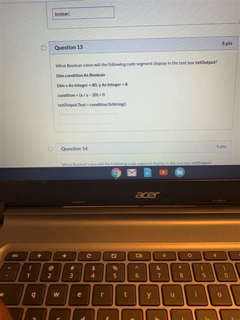 Solved Boolean Pts Question What Boolean Value Will The Chegg