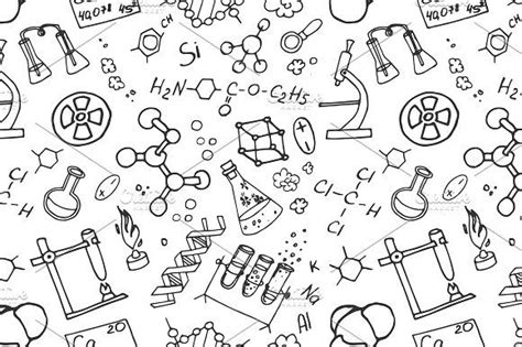 Doodle Pattern Chemistry A Pattern Graphic By Netkoff Science