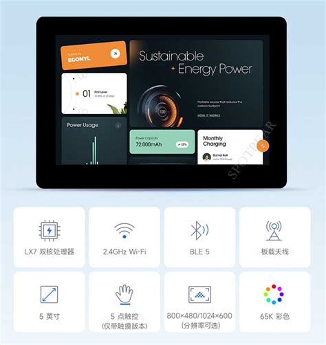 Esp32 S3开发板5寸lcd触摸显示屏800x480 Hmi Lvgl带can Rs485 I2c 传感器接口