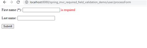 Spring Mvc Form Required Field Validation Springjava