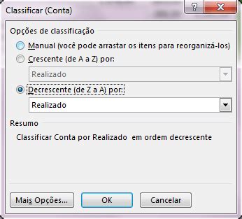 Classificar tabela dinâmica Excel automaticamente