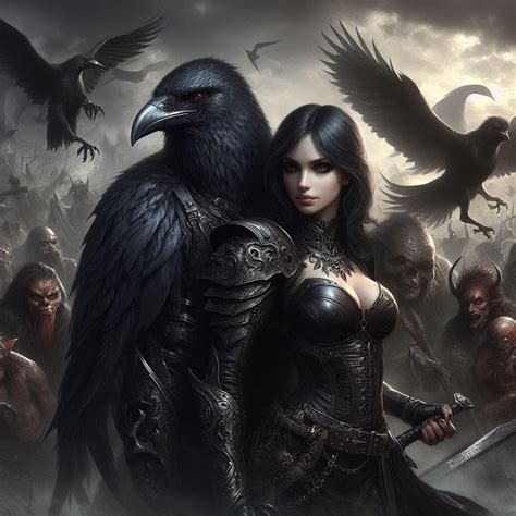 Download Ai Generated Crows Woman Royalty Free Stock Illustration