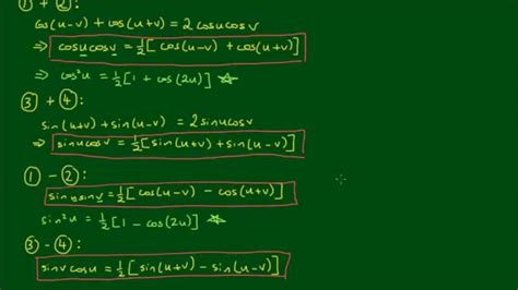 deriving the product to sum formulas youtube