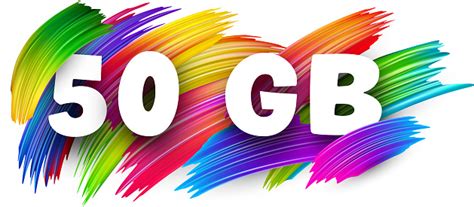 흰색 위에 다채로운 스펙트럼 페인트 브러시 스트로크가 있는 50gb 종이 단어 기호 50에 대한 스톡 벡터 아트 및 기타 이미지 50 가득 찬 낱말 Istock