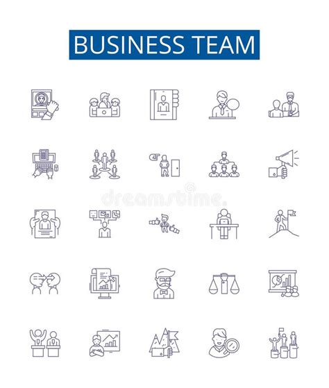 Business Team Line Icons Signs Set Design Collection Of Team Business Cooperation