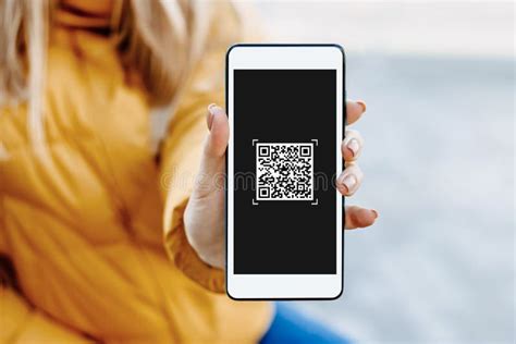 Woman X S Hand Shows The Screen Of A Mobile Phone With Qr Code Stock Photo Image Of