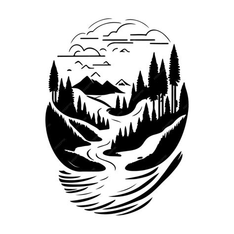Premium Vector Falling Water River Icon Hand Draw Black Colour