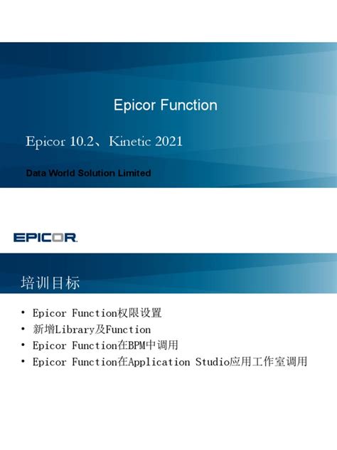 Epicor Function Pdf