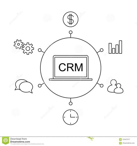 Crm Customer Relationship Management Concept Flat Vector Illustration Stock Vector