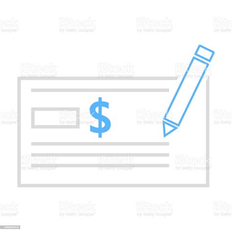 Bank Cheque Cashier Cheque Cheque Book Icon Stock Illustration